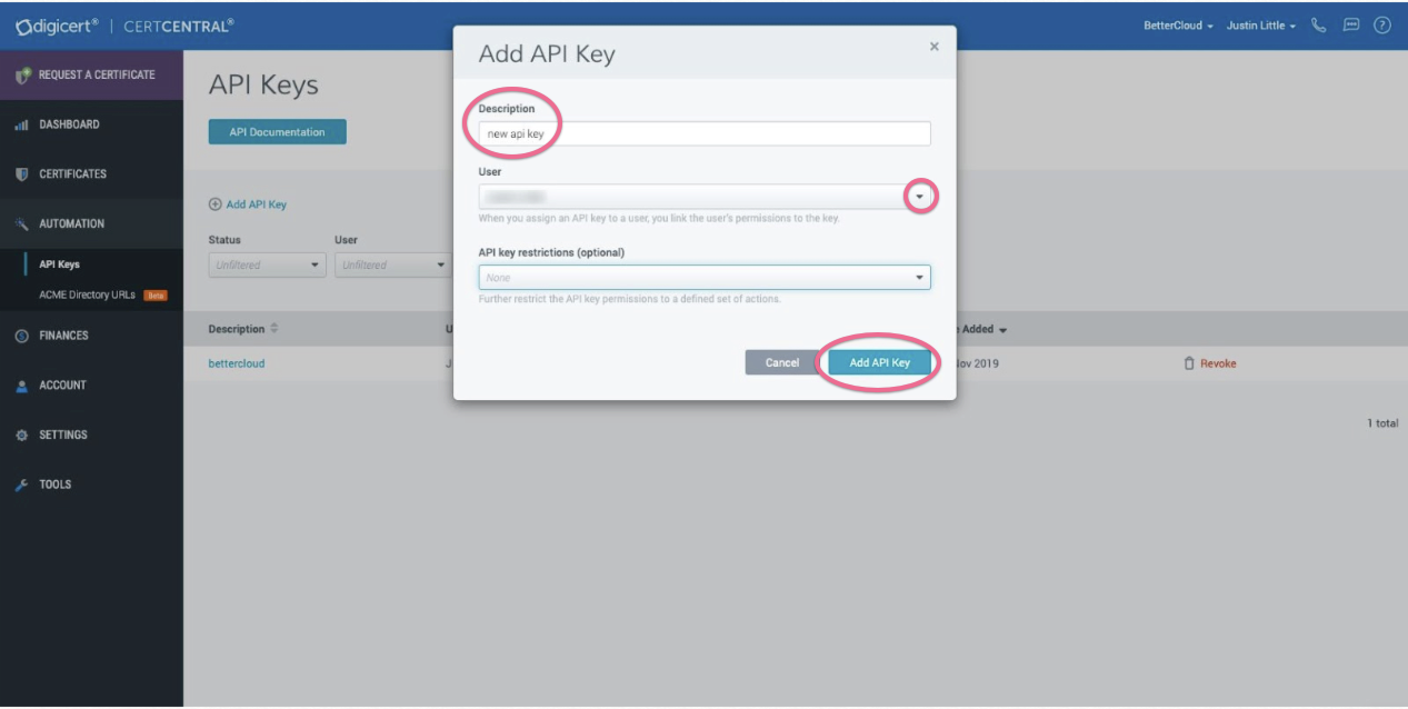 Integrating DigiCert with BetterCloud