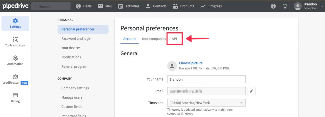 Integrating Pipedrive with BetterCloud