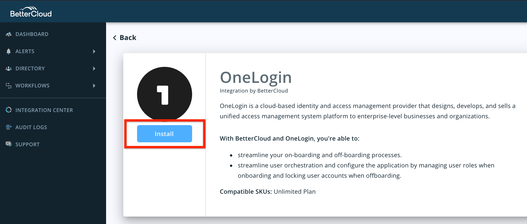 Integrating OneLogin with BetterCloud