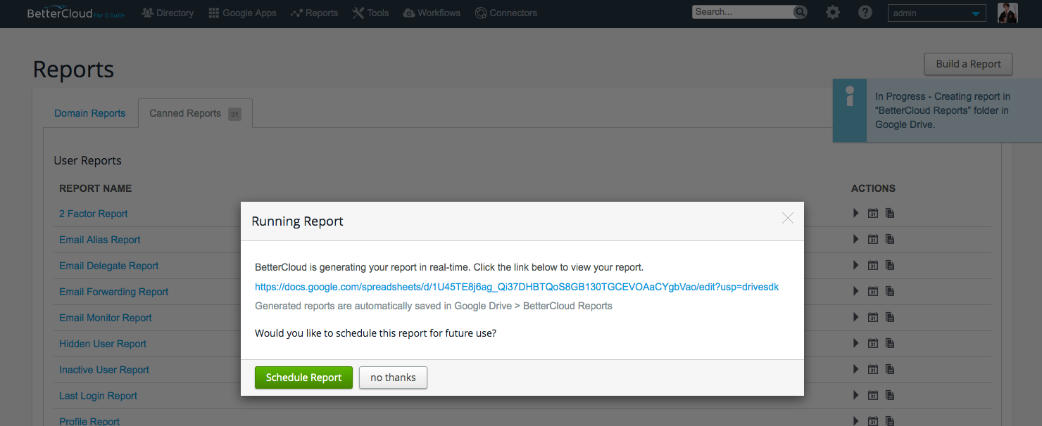 Reports/Canned Reports