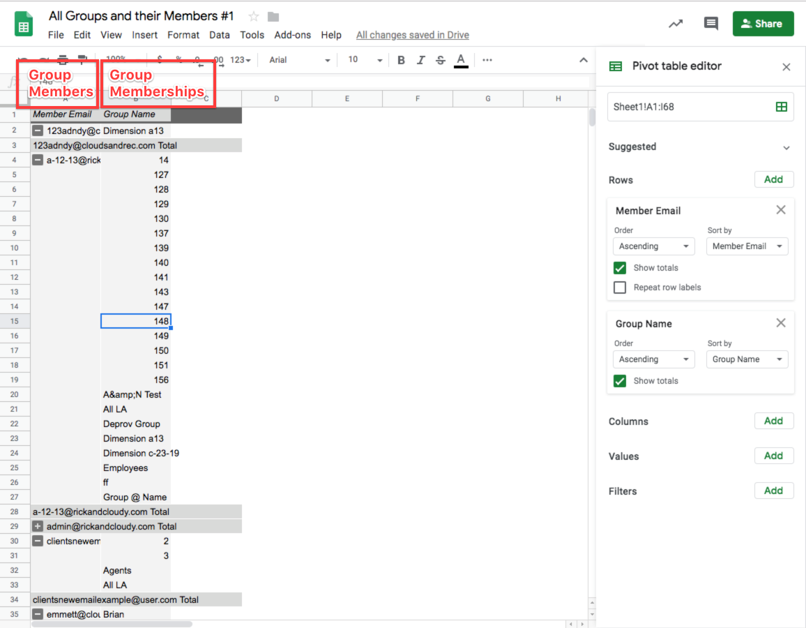 How to Create "All Members and their Groups" Report