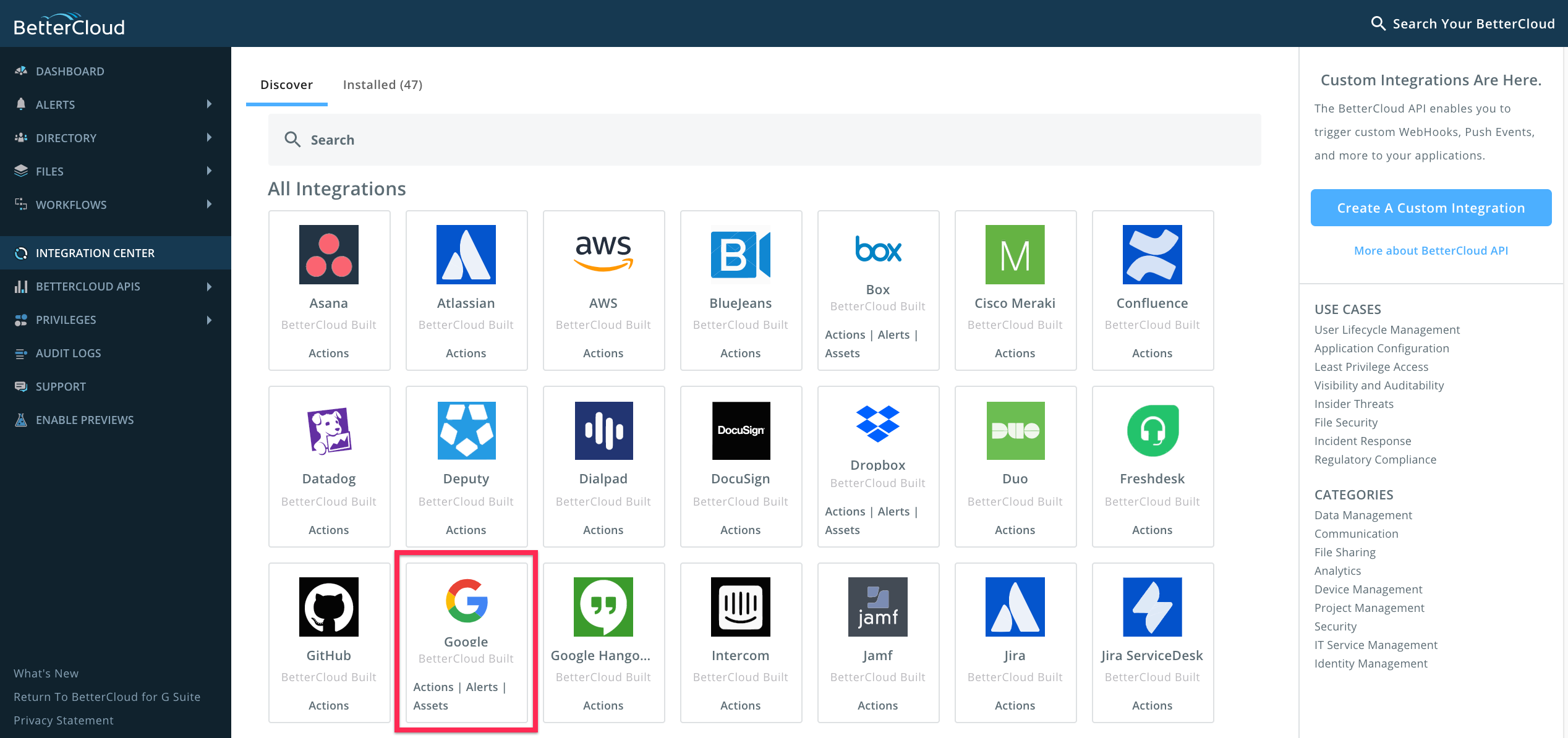 Integrating Google with BetterCloud