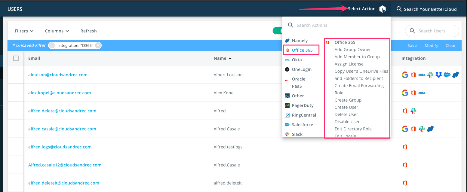 Microsoft 365 in BetterCloud