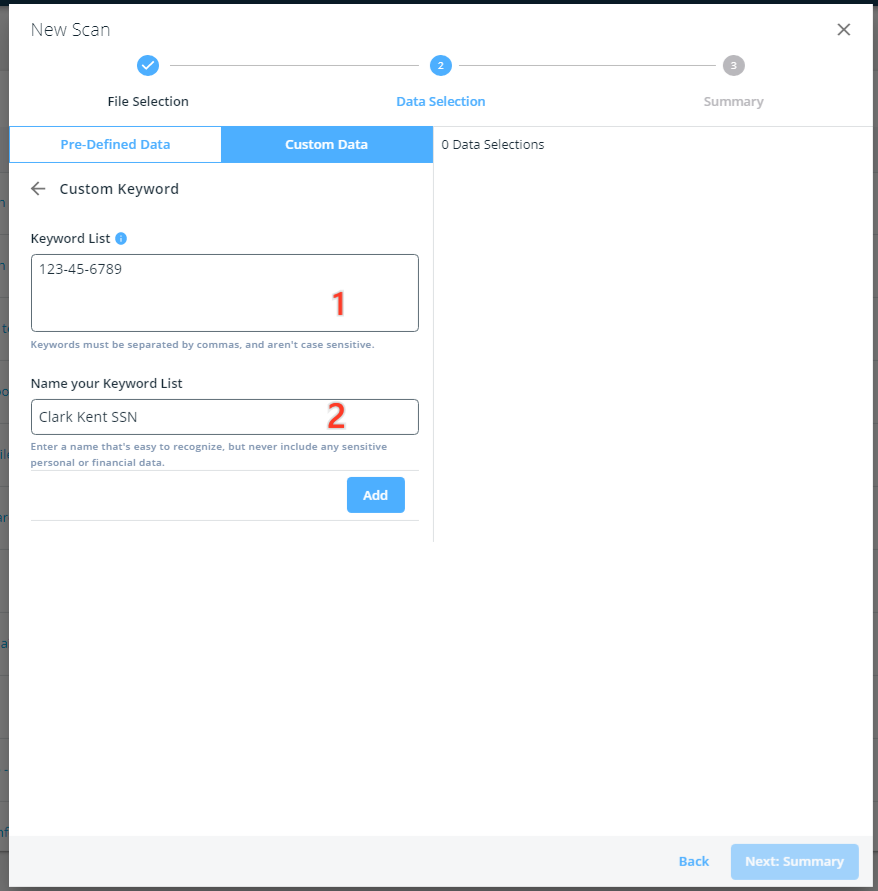 Content Scanning: Custom Regular Expression & Keyword Search