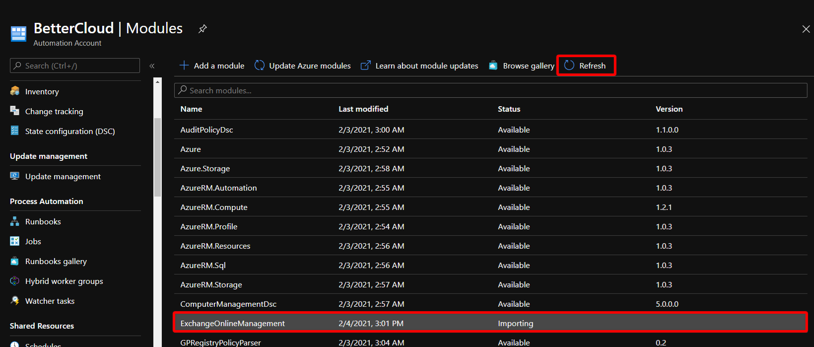 Integrating Azure Automation with BetterCloud