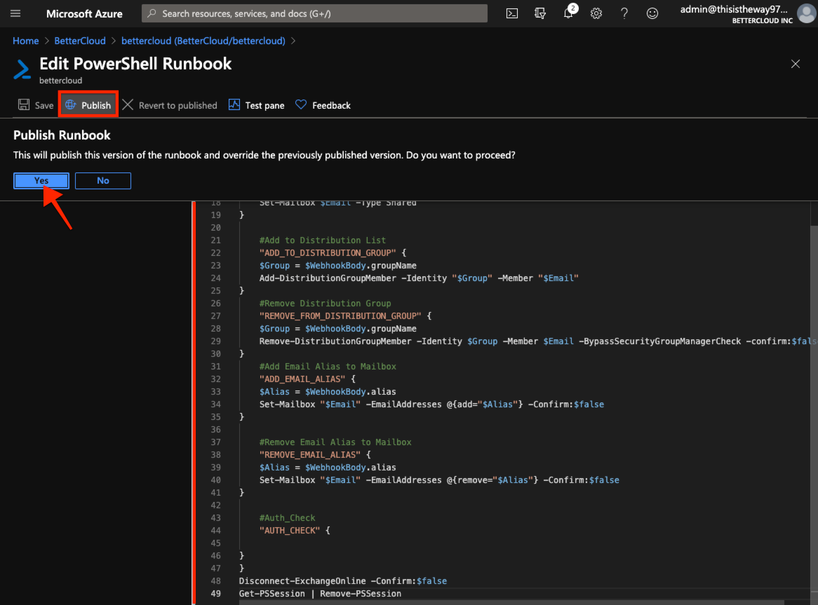 Integrating Azure Automation with BetterCloud