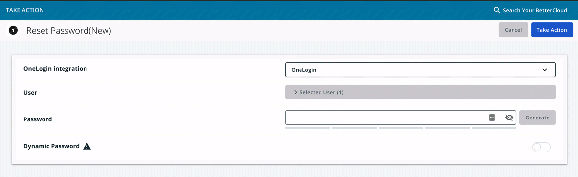 New Reset Password Action