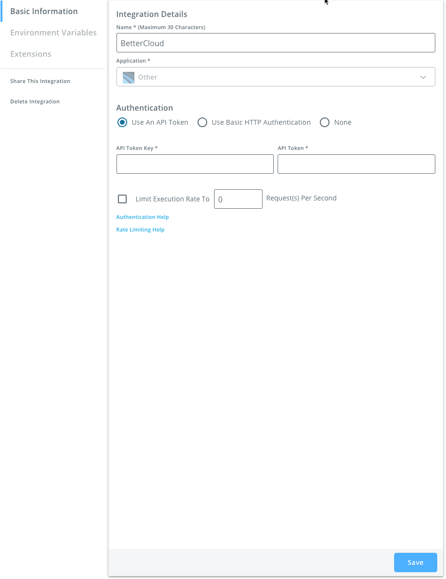 Adding an Extended Integration