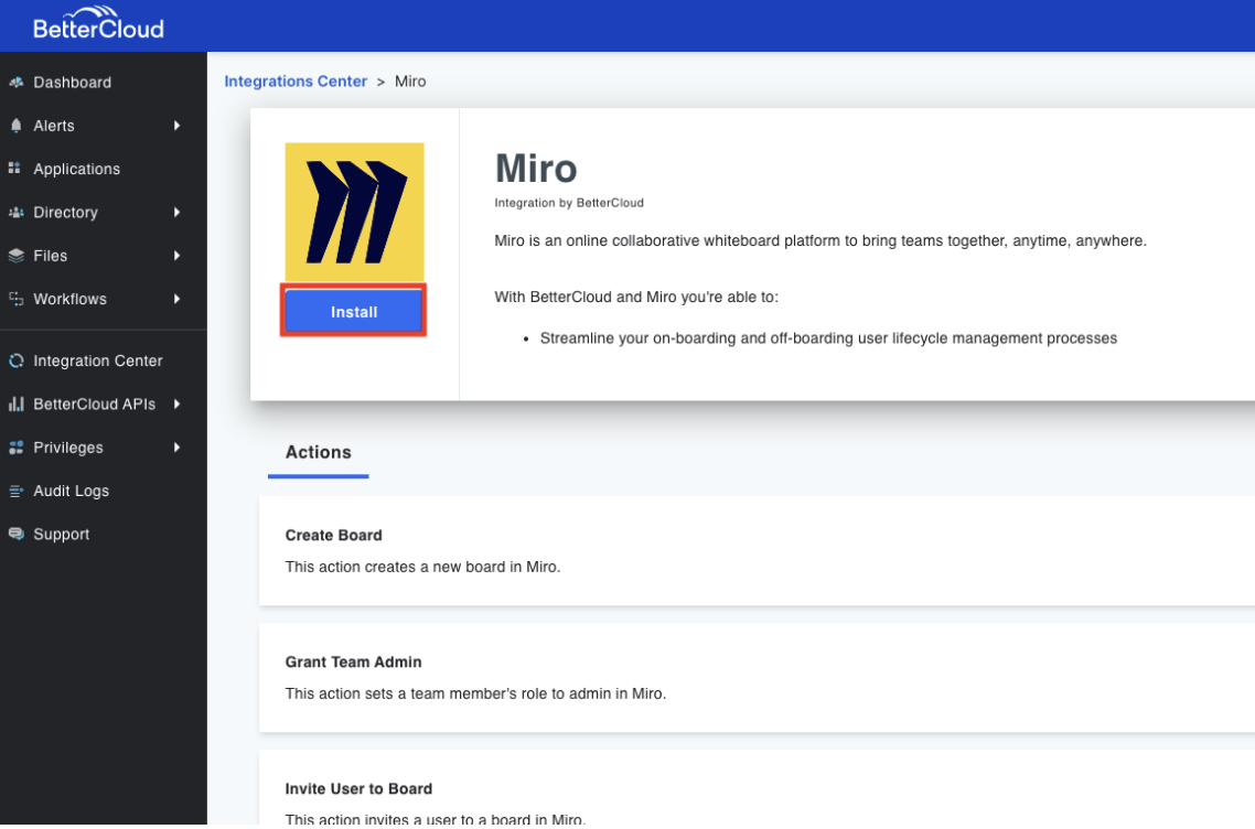 Integrating Miro with BetterCloud