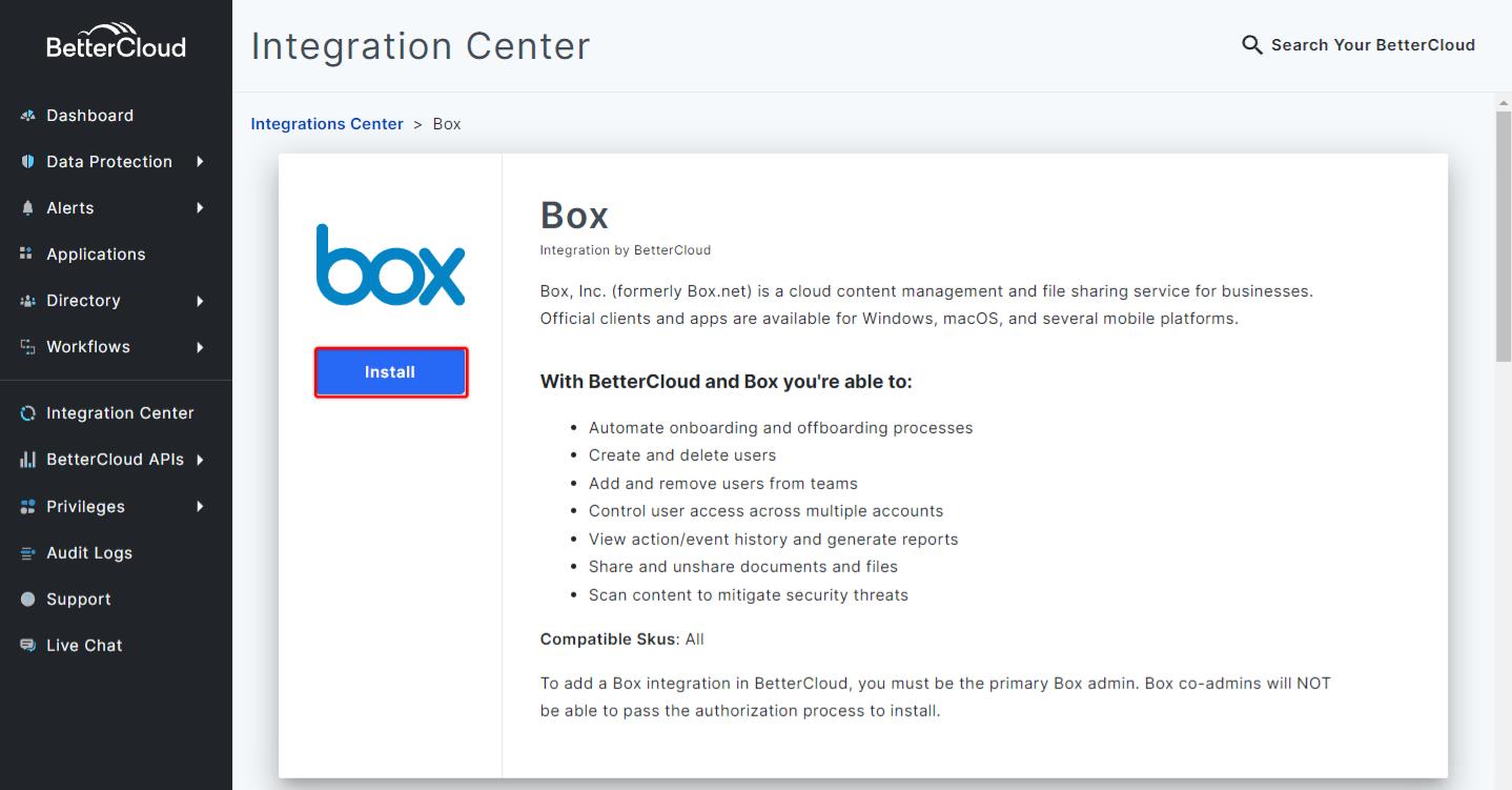 Integrating Box with BetterCloud