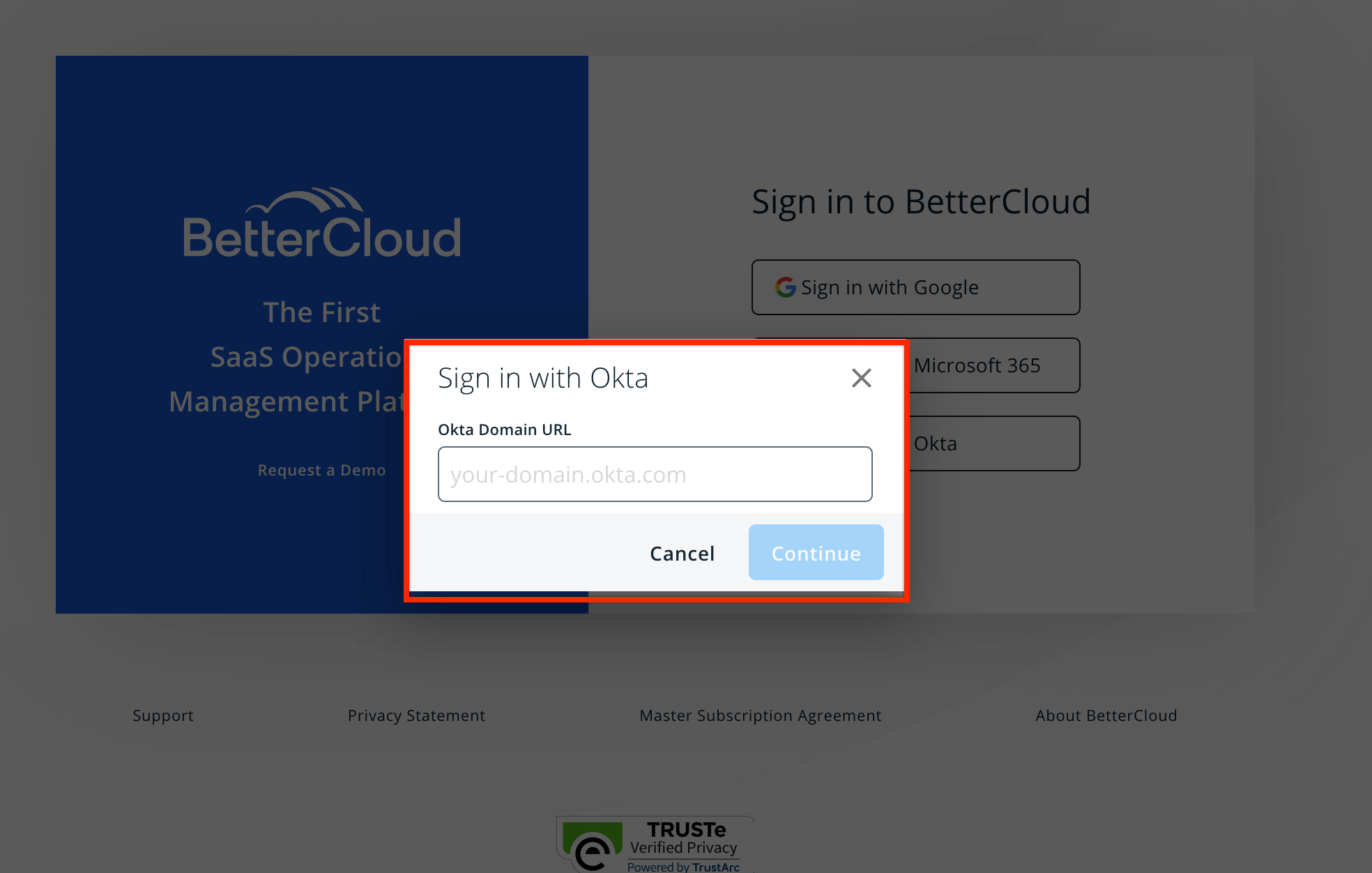 Okta in BetterCloud