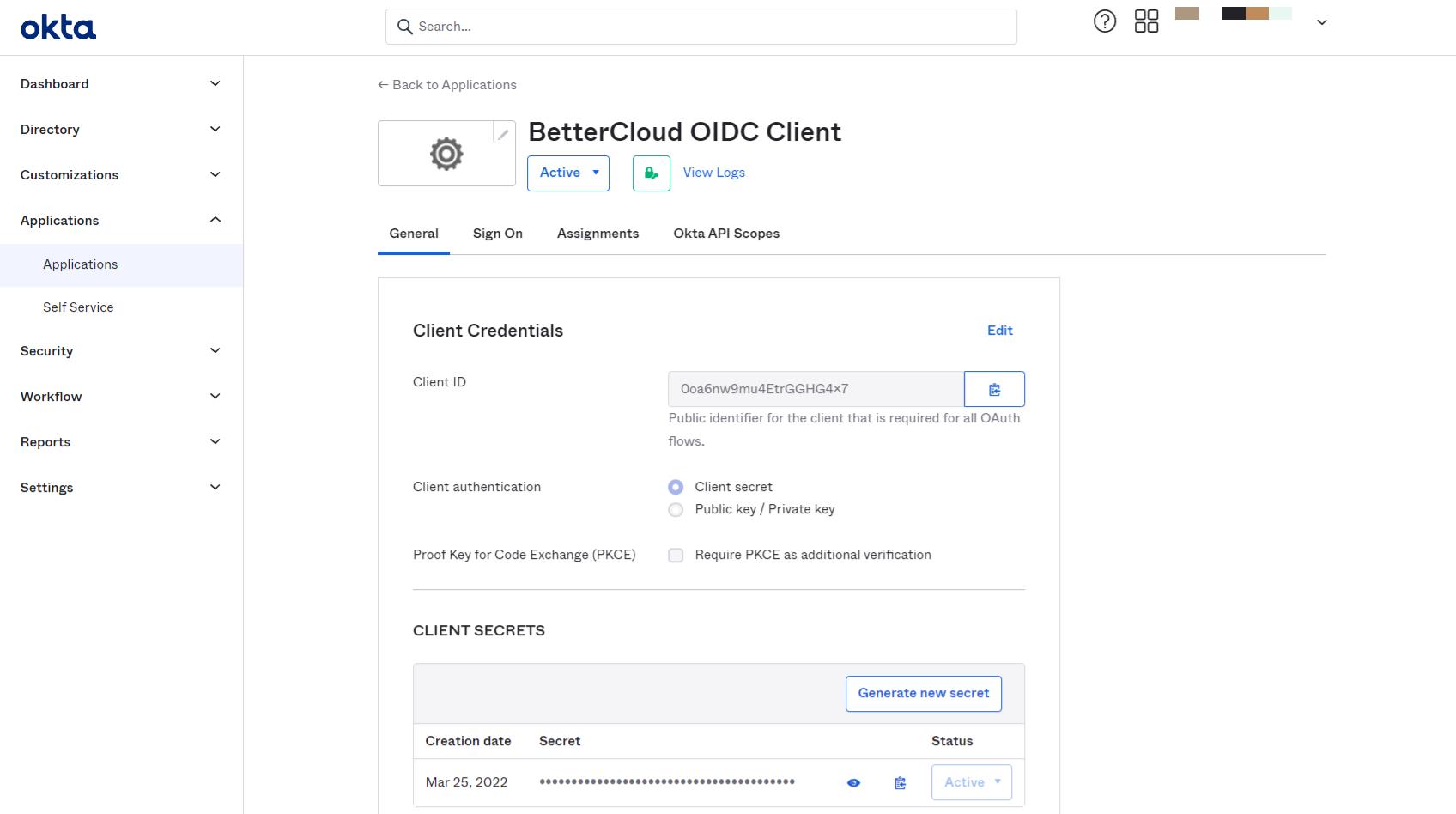 Okta in BetterCloud