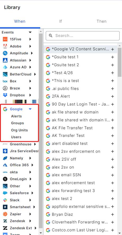 Google/G Suite in BetterCloud